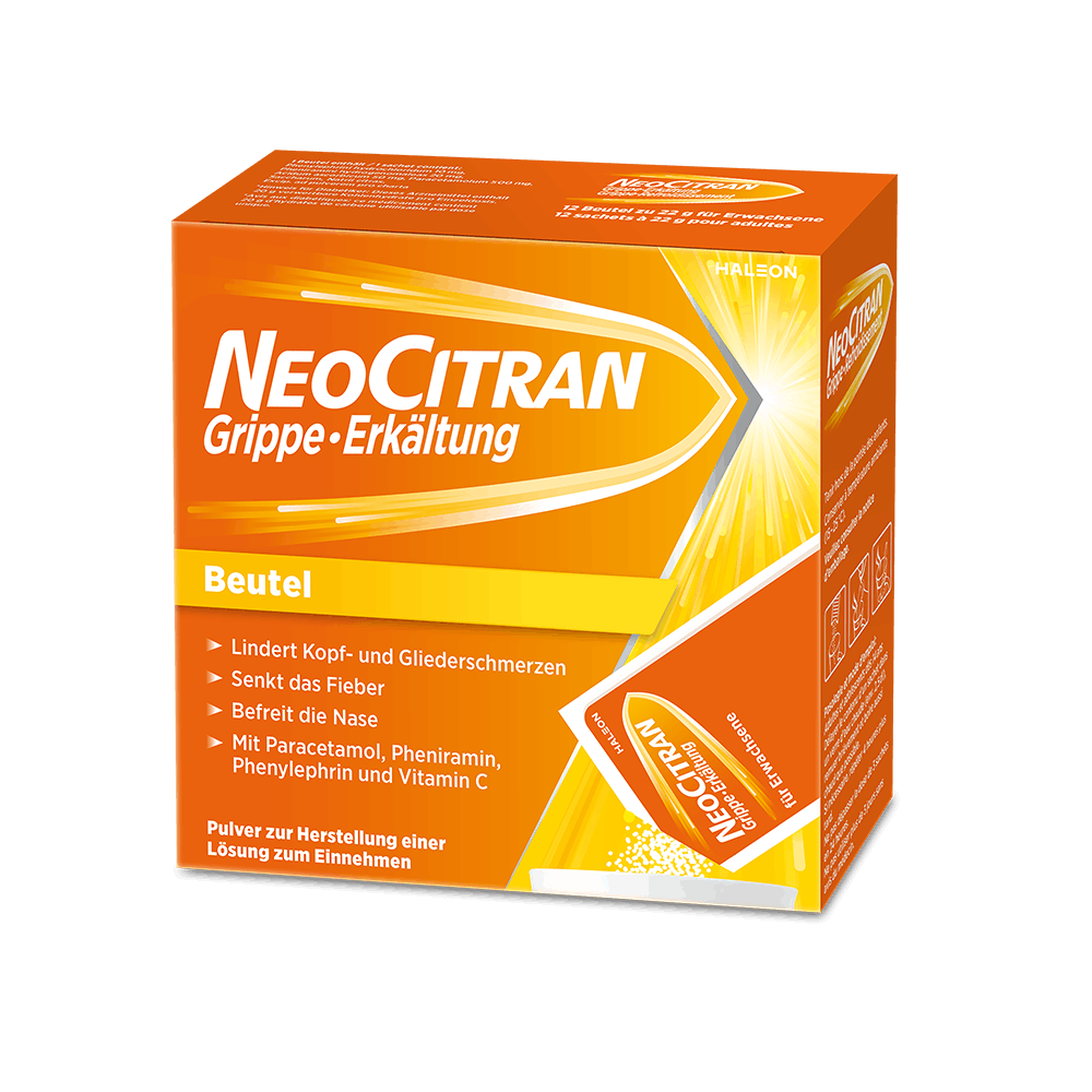 NeoCitran hilft bei Symptomen von Grippe, Erkältung und Husten