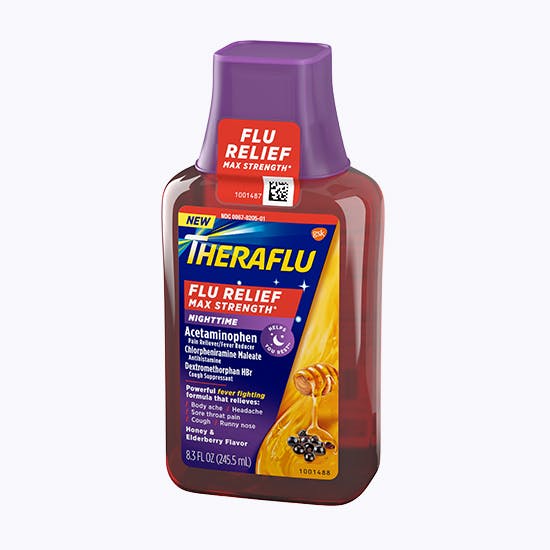 Nighttime Flu Relief Max Strength Syrup Theraflu