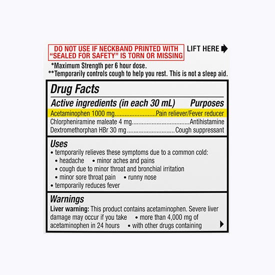Nighttime Flu Relief Max Strength Syrup Theraflu