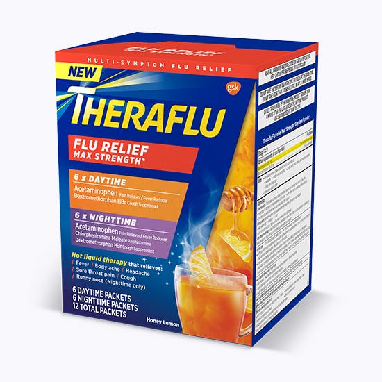 Daynight Flu Relief Max Strength Hot Liquid Powder Value Pack Theraflu