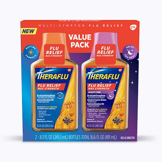 Day Night Flu Relief Max Strength Syrup Value Pack Theraflu